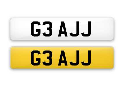 G3AJJ private number plate from Plates4less