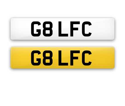 G8LFC private number plate from Plates4less