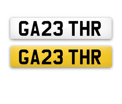 GA23THR private number plate from Plates4less
