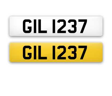 GIL1237 private number plate from Plates4less