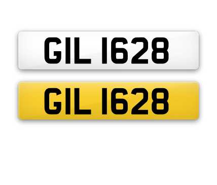 GIL1628 private number plate from Plates4less