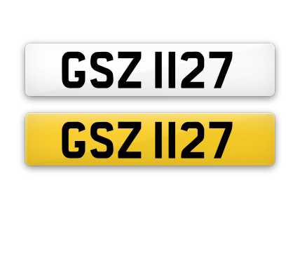 GSZ1127 private number plate from Plates4less