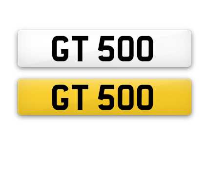 GT500 private number plate from Plates4less