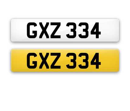 GXZ334 private number plate from Plates4less