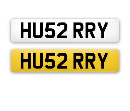 HU52RRY private number plate from Plates4less