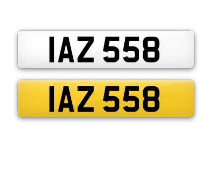 IAZ558 private number plate from Plates4less