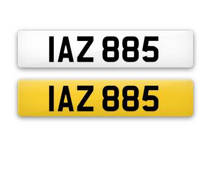 IAZ885 private number plate from Plates4less