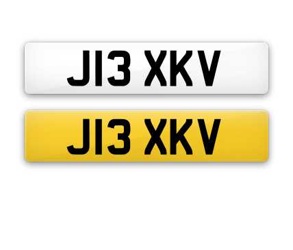J13XKV private number plate from Plates4less