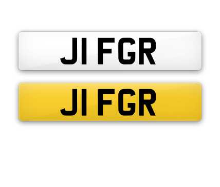 J1FGR private number plate from Plates4less