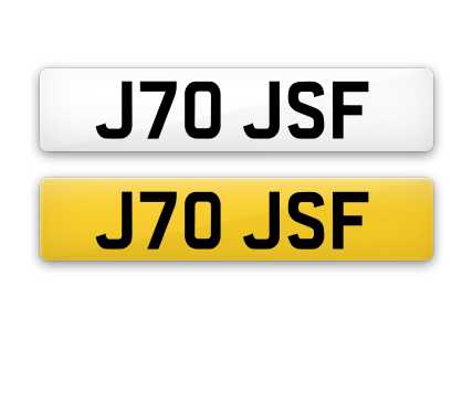 J70JSF private number plate from Plates4less