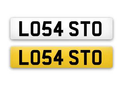 LO54STO private number plate from Plates4less