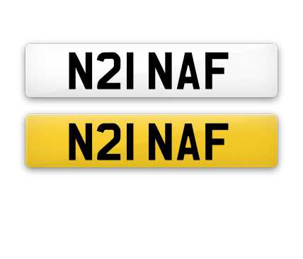 N21NAF private number plate from Plates4less