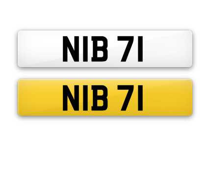 NIB71 private number plate from Plates4less