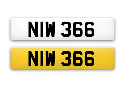 NIW366 private number plate from Plates4less