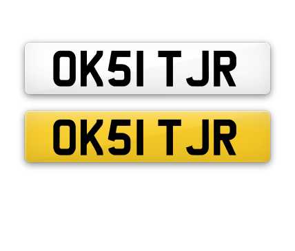 OK51TJR private number plate from Plates4less