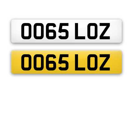 OO65LOZ private number plate from Plates4less