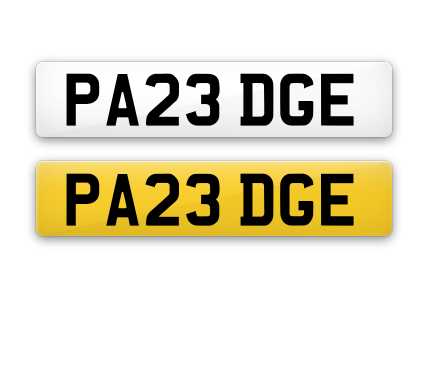 PA23DGE private number plate from Plates4less