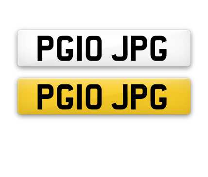 PG10JPG private number plate from Plates4less