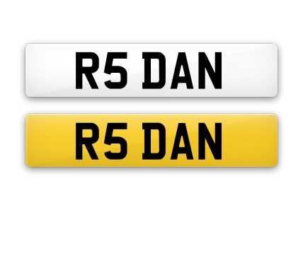 R5DAN private number plate from Plates4less