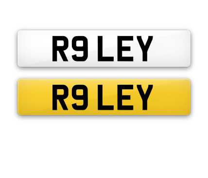 R9LEY private number plate from Plates4less