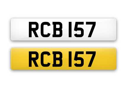 RCB157 private number plate from Plates4less