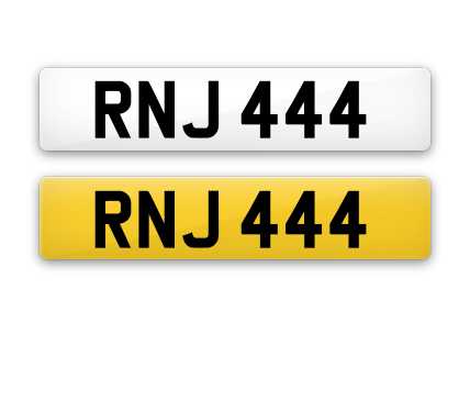 RNJ444 private number plate from Plates4less