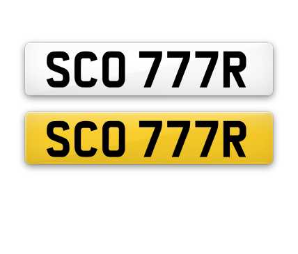 SCO777R private number plate from Plates4less