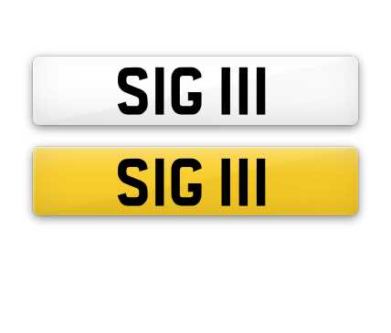 SIG111 private number plate from Plates4less