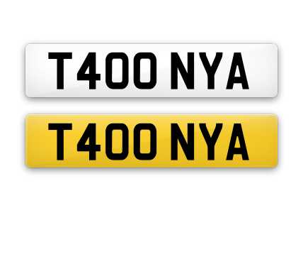 T400NYA private number plate from Plates4less