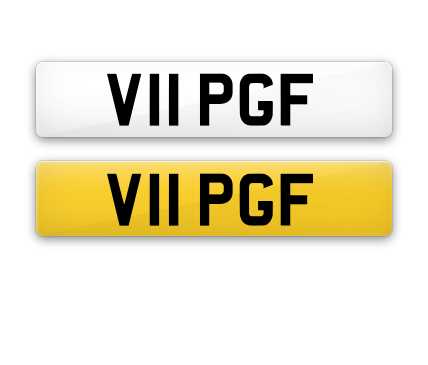 V11PGF private number plate from Plates4less