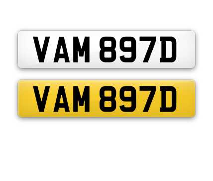 VAM897D private number plate from Plates4less