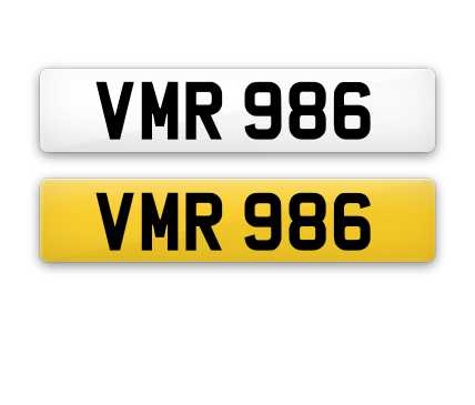 VMR986 private number plate from Plates4less