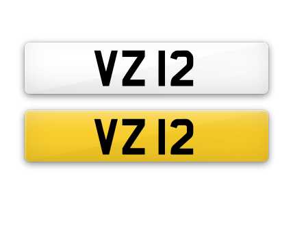 VZ12 private number plate from Plates4less