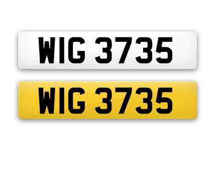 WIG3735 private number plate from Plates4less