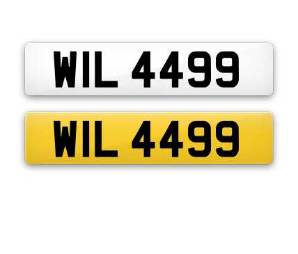WIL4499 private number plate from Plates4less