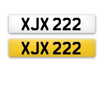 XJX222 private number plate from Plates4less