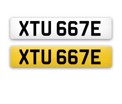 XTU667E private number plate from Plates4less