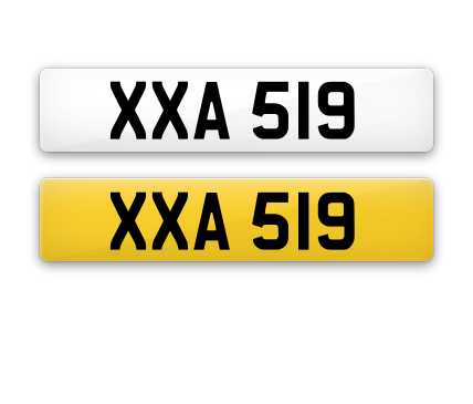XXA519 private number plate from Plates4less