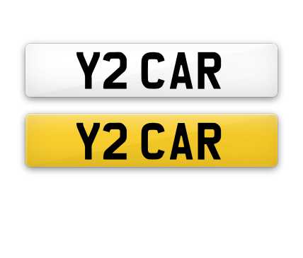 Y2CAR private number plate from Plates4less