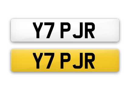 Y7PJR private number plate from Plates4less