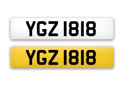 YGZ1818 private number plate from Plates4less