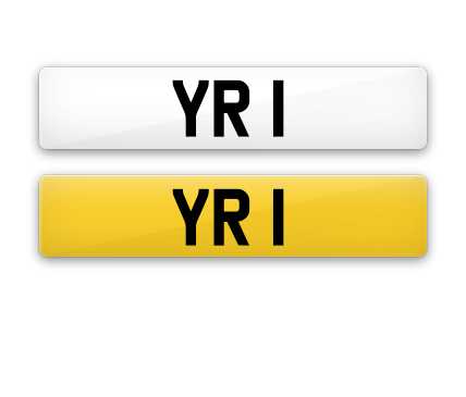 YR1 private number plate from Plates4less